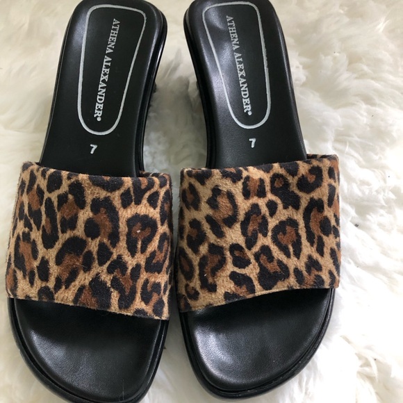 Athena Alexander | Shoes | Leopard Print Wedge Sandals By Athena ...